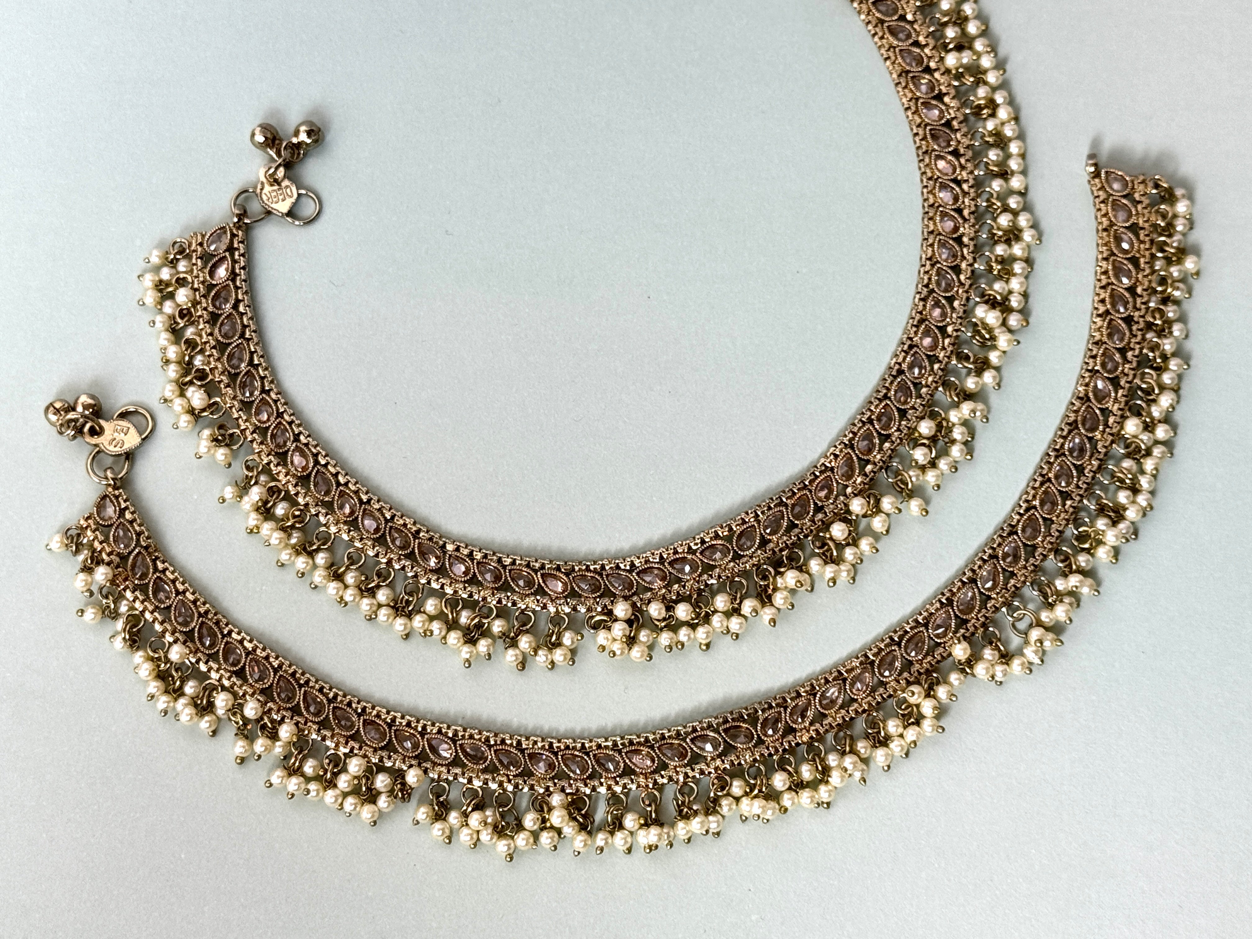Antique Gold Payal – www.thejewelblitz.com